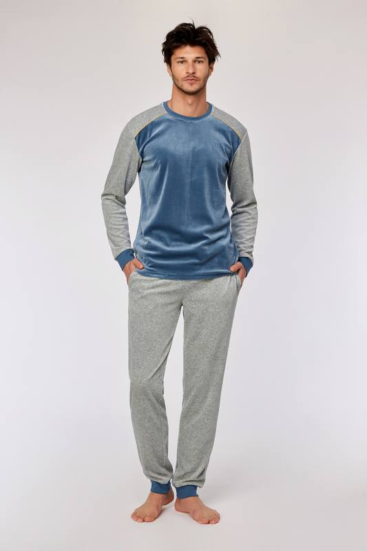 Pyjama lang, Blauwgrijs, Kat - Lingerie Katinka